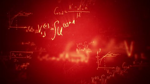 Floating Mathematical Formulas Loop Animation Red Stock Footage Video ...