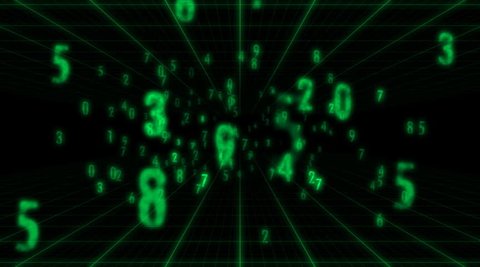 Flying Through Green Decimal Numbers Loopable Stock Footage Video (100% ...