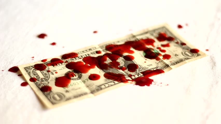 Blood Splatter On Dollar Bill Stock Footage Video (100% Royalty-free ...