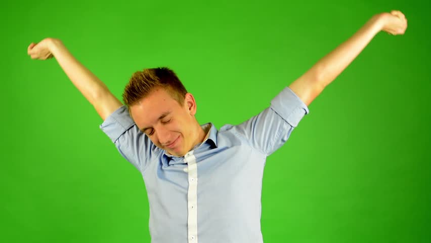 man - green screen portrait wake Stock Footage Video (100% Royalty-free ...