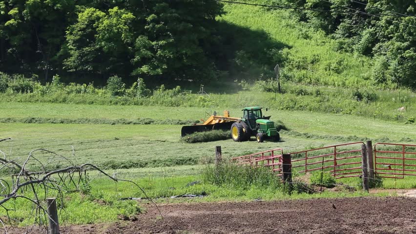 Tractor Pulling Square Hay Baler Stock Footage Video (100% Royalty-free ...