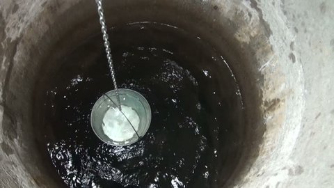 Extraction Water Well Using Bucket Stock Footage Video (100% Royalty ...