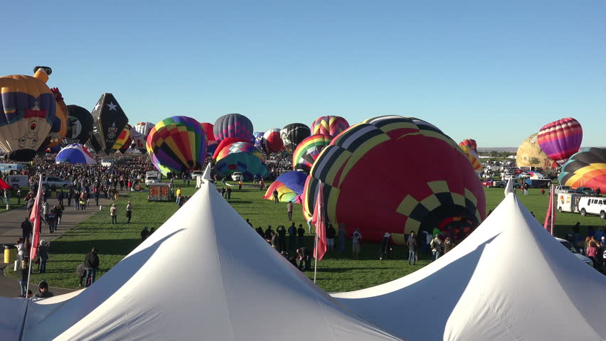Hot Air Balloon Glow in Albuquerque, New Mexico image - Free stock ...