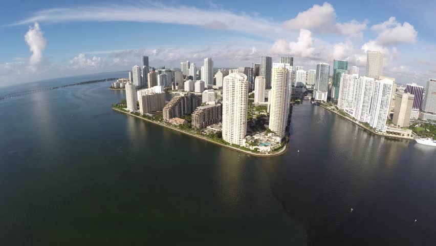 aerial video brickell key miami 4k Stock Footage Video (100% Royalty ...
