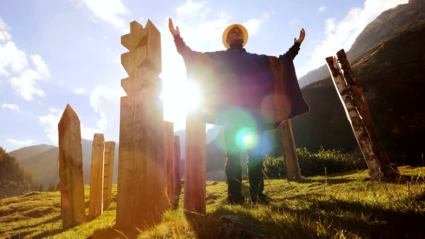 man doing ritual body soul natural Stock Footage Video (100% Royalty ...