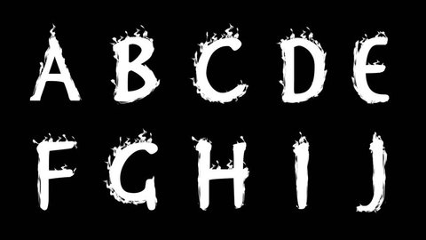 Great Animated Fire Font Every Character Stock Footage Video (100% ...