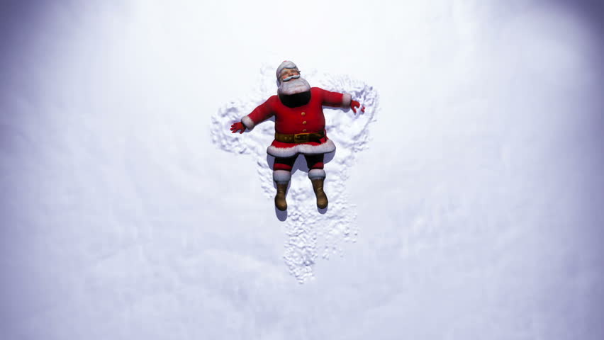 Santa Makes a Snow Angel Stock Footage Video (100% Royalty-free ...