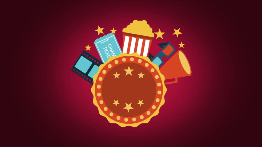 cinema icons animation hd 1080 Stock Footage Video (100% Royalty-free ...