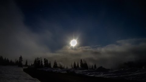 full moon night landscape forest lake Stock Footage Video (100% Royalty ...