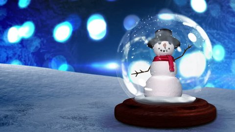 Animation Waving Blinking Snowman Snow Globe Stock Footage Video (100% ...
