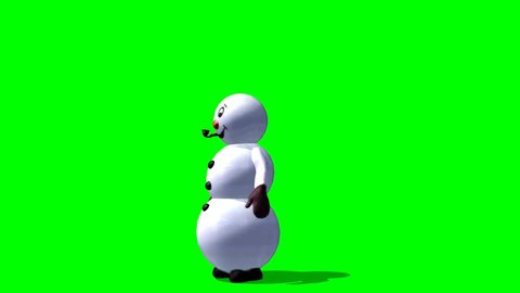 Snowman Says Hello Waves Green Screen Stock Footage Video (100% Royalty ...