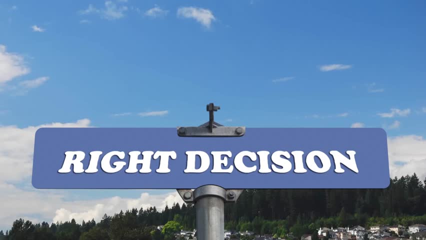 Right Decision Road Sign with Stock Footage Video (100% Royalty-free ...