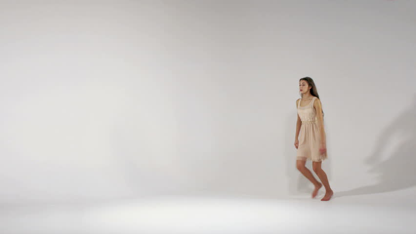 dancing girl on white background Stock Footage Video (100% Royalty-free ...