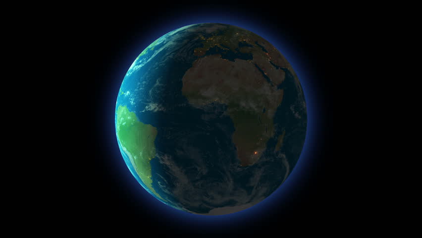 seamless loop earth spinning night area Stock Footage Video (100% ...