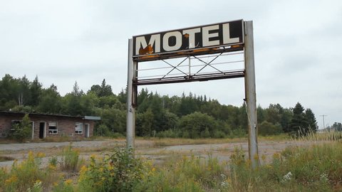 Broken Motel Sign Wrecked Motel Background Stock Footage Video (100% ...