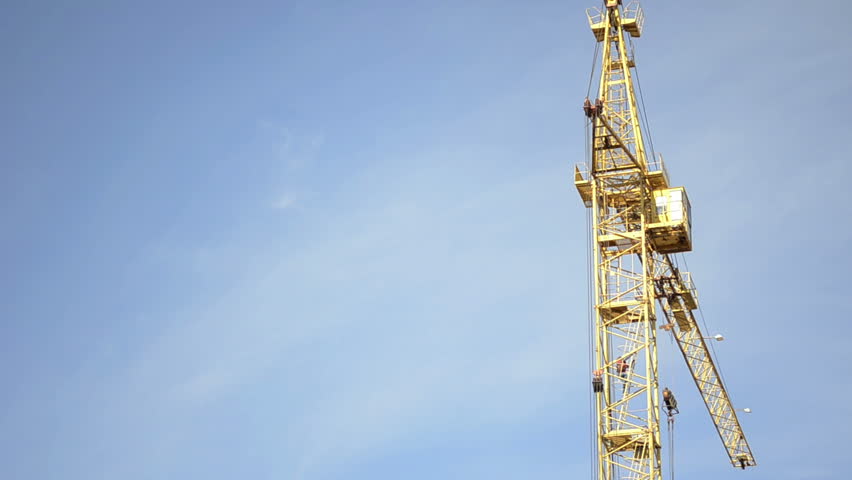 Workers Climbing up a Crane Stock Footage Video (100% Royalty-free ...