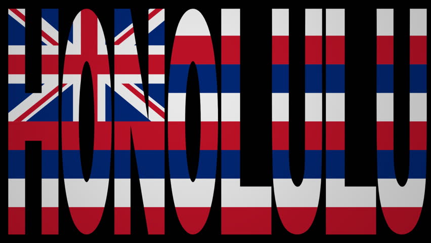 Honolulu Text with Fluttering Flag Stock Footage Video (100% Royalty ...