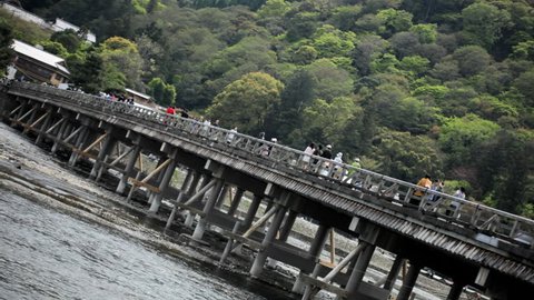 Kyoto May 2014 Tourists Walking Togetsukyo Stock Footage Video (100% ...