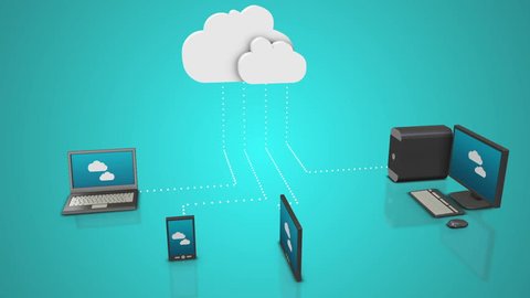Animation Data Flowing Cloud Storage Through Stock Footage Video (100% ...
