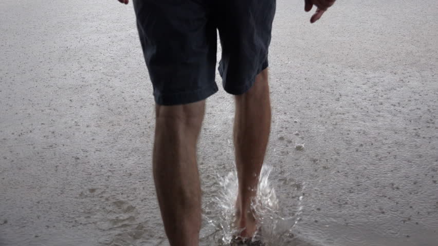 Man Runs, Splashes Through Water Stock Footage Video (100% Royalty-free ...