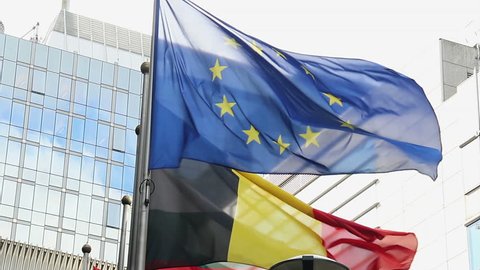 Eu Flag Waving Front European Parliament Stock Photo (Edit Now) 317833073