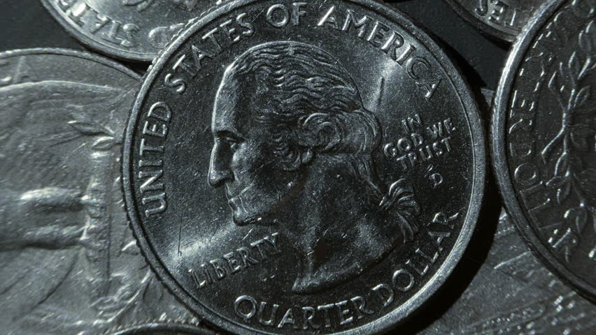 coins american scratched metal close revolving Stock Footage Video (100 ...