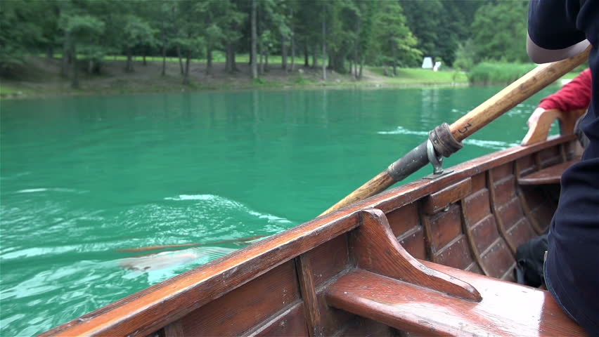 paddle rowing boat on river close Stock Footage Video (100% Royalty ...