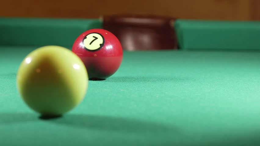 pool balls on billiards game table Stock Footage Video (100% Royalty ...