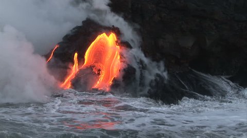 Red Hot Lava Flowing Into Pacific Stock Photo 183316412 | Shutterstock