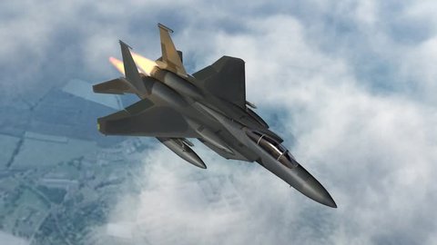 Airplane Fighter Jet F 15 Fly Stock Footage Video (100% Royalty-free ...