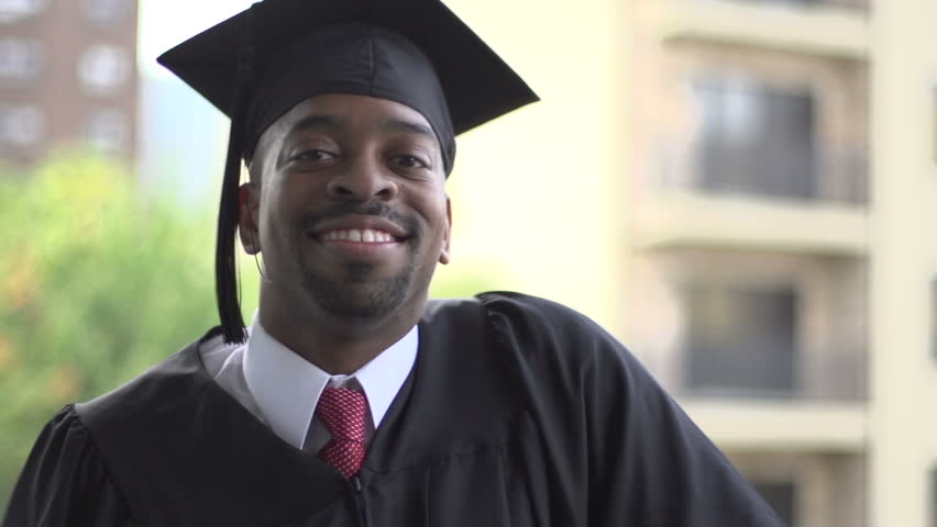 close-up black man dressed graduation he Stock Footage Video (100% ...