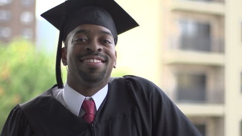 Closeup Black Man Dressed Graduation He Stock Footage Video (100% ...
