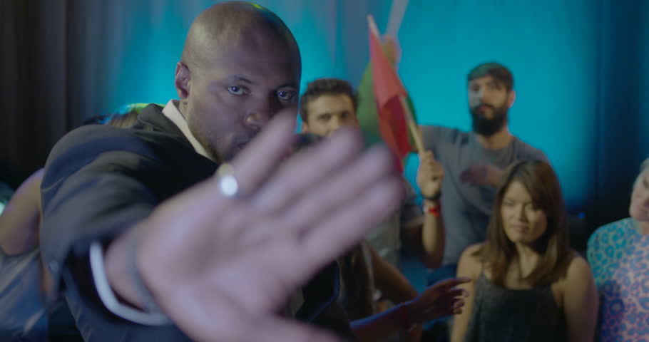 Bouncer Gesturing and People Dancing Stock Footage Video (100% Royalty ...