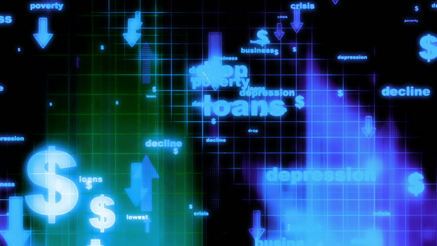 bad economy blue looping animated background Stock Footage Video (100% ...