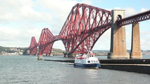 Big Red Bridge Boat Sailing Away Stock Footage Video (100% Royalty-free ...