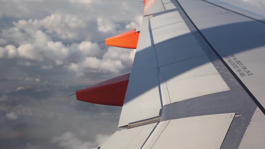Airplane Wing from Inside During Stock Footage Video (100% Royalty-free ...
