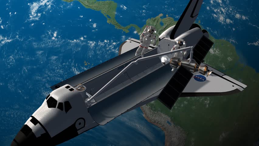 Space Shuttle Astronauts Work at Stock Footage Video (100% Royalty-free ...