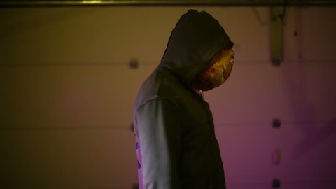 Creepy Mask Guy Weird Strange Stock Footage Video (100% Royalty-free ...