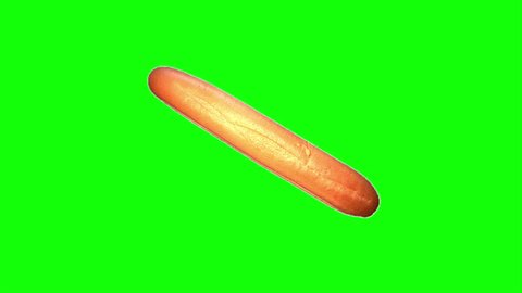 Long Loaf Baguette Rotating On Green Stock Footage Video (100% Royalty ...