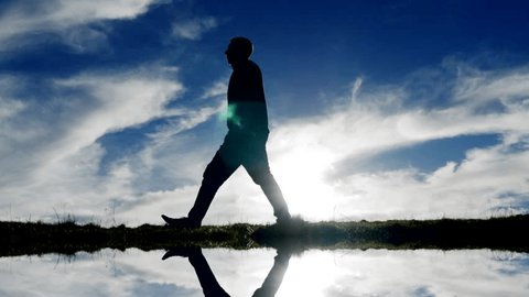 Male Person Walking Outdoors Single Man Stock Footage Video (100% ...