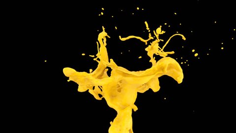 Splash Bright Yellow Paint On White Stock Footage Video (100% Royalty ...