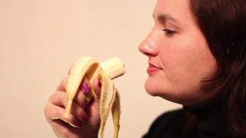 Woman Beautiful Lips Eating Banana Women Stock Footage Video (100% ...