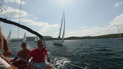 sailing race yachting aegean sea luxury Stock Footage Video (100% ...