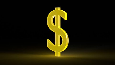 Animated Spinning Golden Dollar Sign Against Stock Footage Video (100% ...