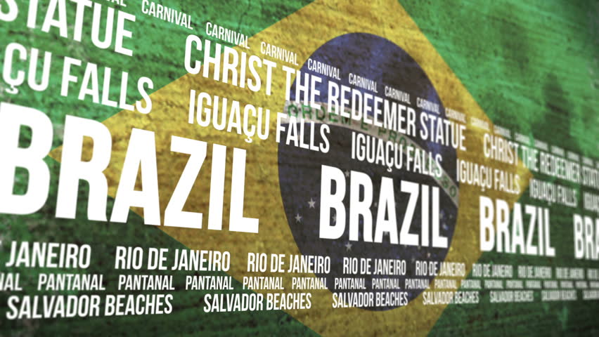 scrolling banner brazilian flag names different Stock Footage Video ...
