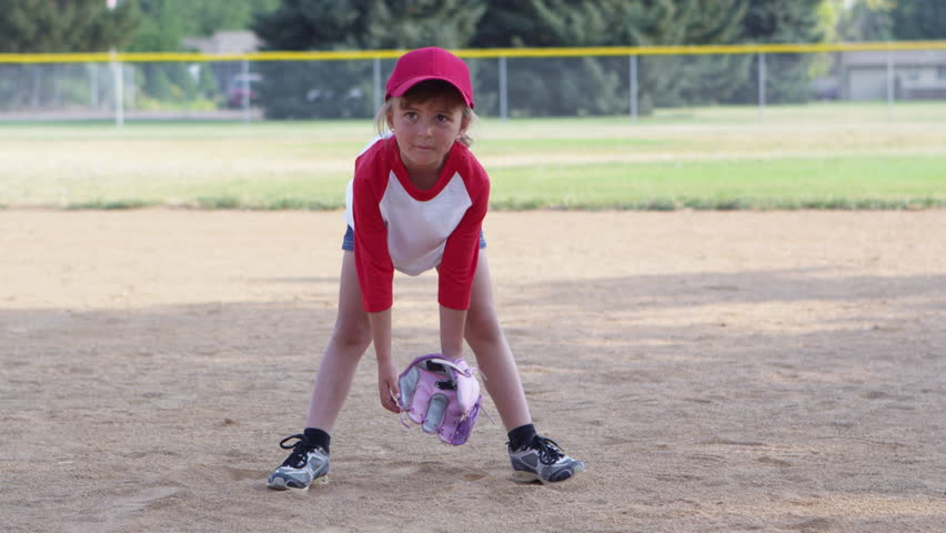 little girl throwing baseball Stock Footage Video (100% Royalty-free ...