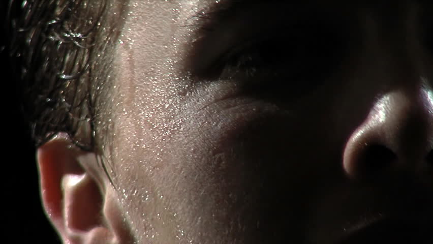 Back Lit Athlete. Straining Face. Stock Footage Video (100% Royalty ...