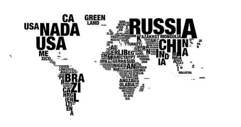 World Map Countries Name Text Typography Stock Vector (Royalty Free ...