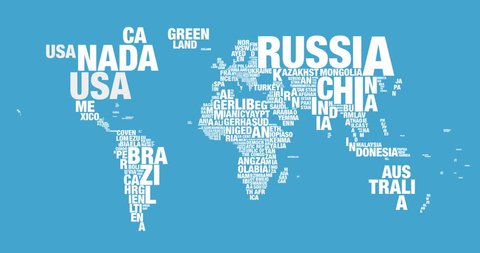 Word Cloud World Map 4k Resolution Stock Footage Video (100% Royalty ...