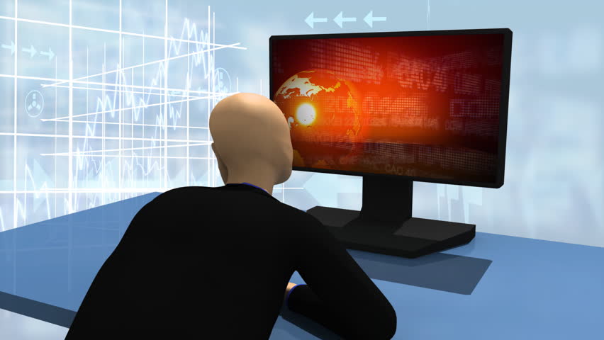 animated graphics presenting 3d man looking Stock Footage Video (100% ...